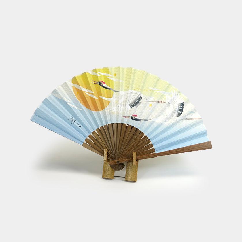 [HAND FAN] TWO CRANES / OM19 | KAGA YUZEN | SOME NO SHIKI ｜Made in Japan products BECOS