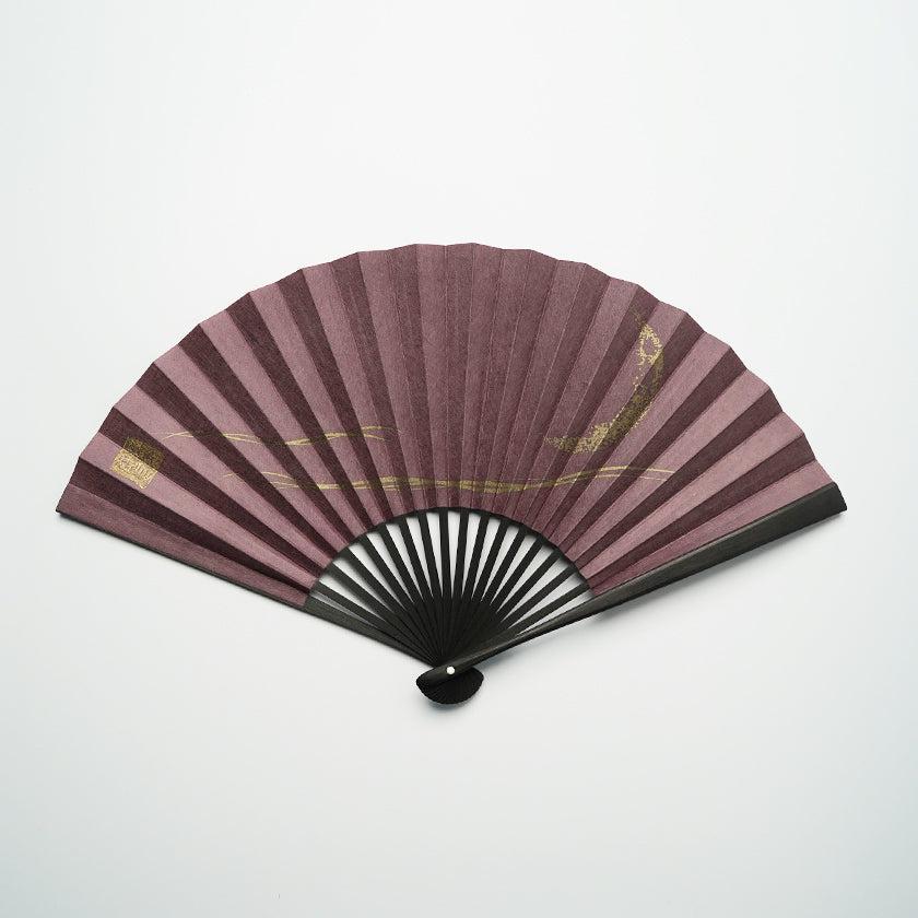 [HAND FAN] CRESCENT MOON (PURPLE) BRONZE | KARAKAMI (JAPANESE PAPER)｜K ｜Made in Japan products BECOS