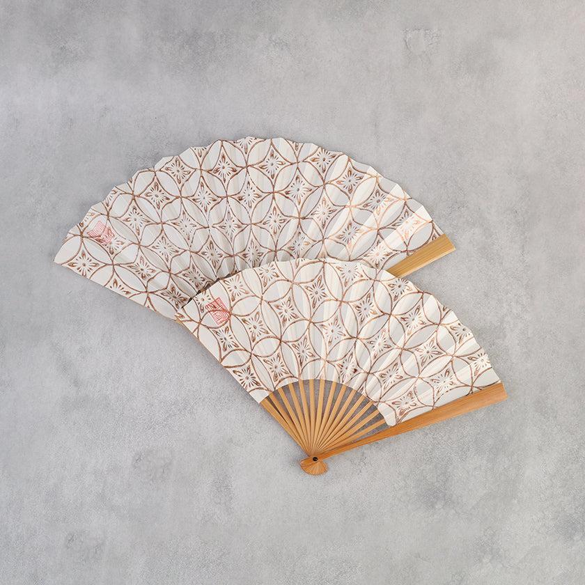 [HAND FAN] SMALL FLOWER SHIPPO PATTERN | KARAKAMI | KARAGEN ｜Made in ...