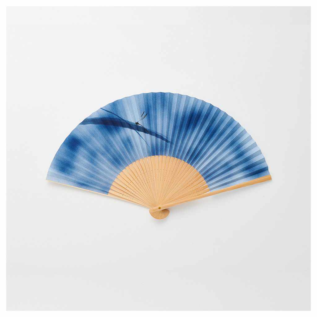 [HAND FAN] MEN'S PAPER FAN WATERSIDE DRAGONFLY | KYOTO FOLDING FANS ...