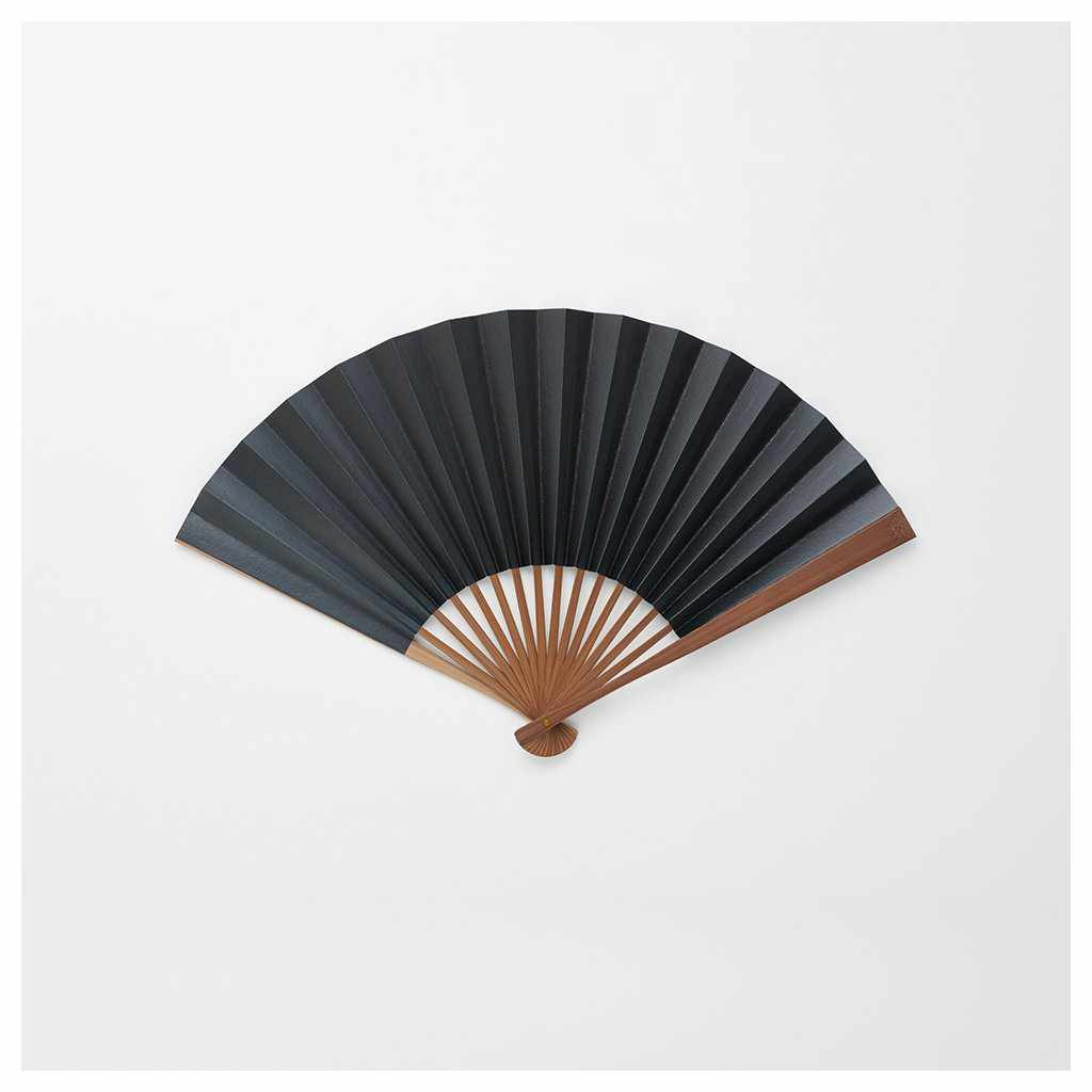 [HAND FAN] MEN'S PAPER FAN KAKISHIBU DYEING DARK BLUE | KYOTO FOLDING ...