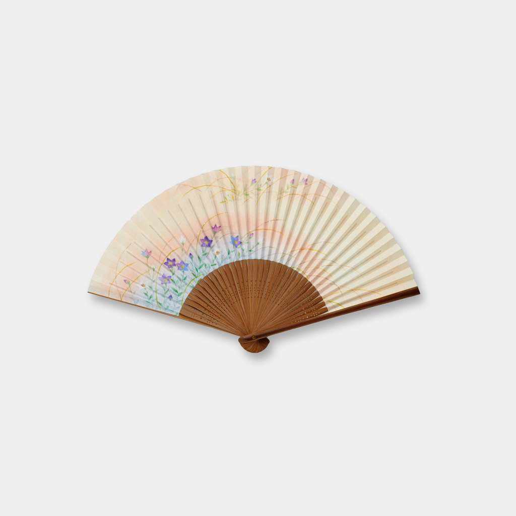 [HAND FAN] WOMEN'S PAPER FAN KIKYO NOBE | KYOTO FOLDING FANS | OHNISHI ...