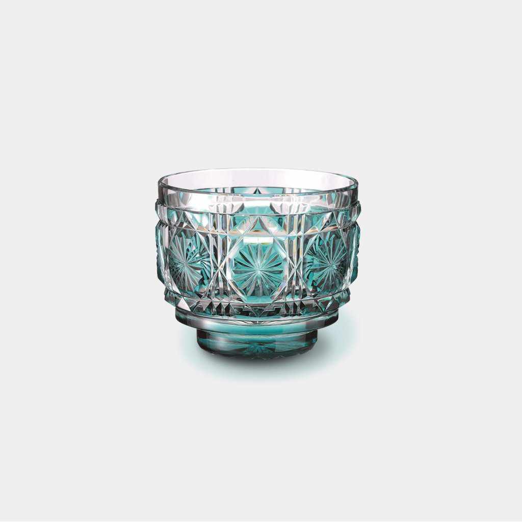[GLASS] OCHOKO (GREEN) IN A PAULOWNIA BOX | SATUMA VIDRO | SATSUMA CUT ...