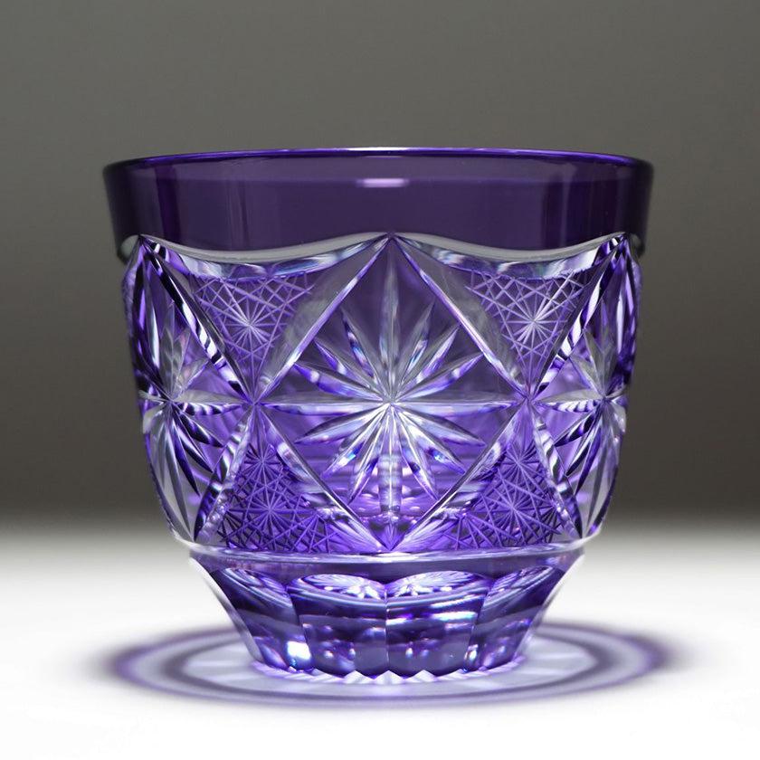 [SAKE GLASS] COLD SAKE GLASS GINWAN NO HANA (GOLD & PURPLE) | KIRIKO ...