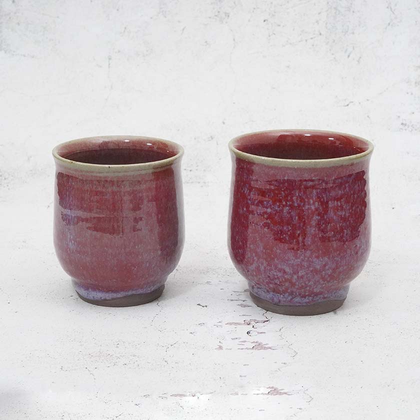 OTANI-WARE COUPLE'S JAPANESE TEA CUP SET - CINNABAR | YOSHIMI GAMA ...