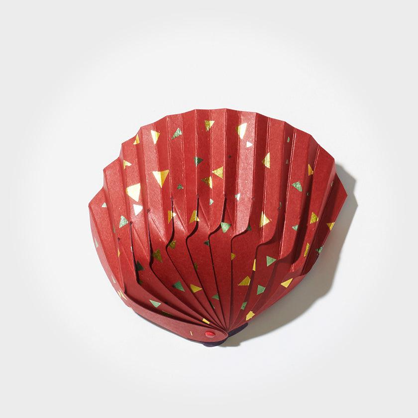 [ORIGAMI] PAPER SEASHELL BOWL TRIANGULAR FOIL RED | YUSHIMA-ART | DECO ...