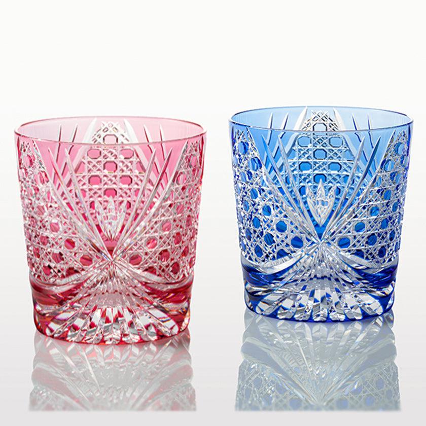 [ROCKS GLASS] PAIR OF WHISKY GLASSES TASUKI (SASH) | EDO KIRIKO | KAGA ...