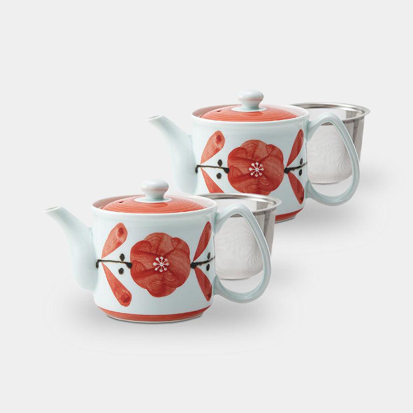 [JAPANESE TEA POT] CIRCLING FLOWERS PATTERN SET OF 2 (LIGHT) | HASAMI ...