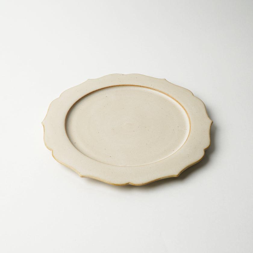 [PLATE] MATTE FLAT PLATE (RIM) RINKA-M WHITE | KYOTO-KIYOMIZU WARE | F ...